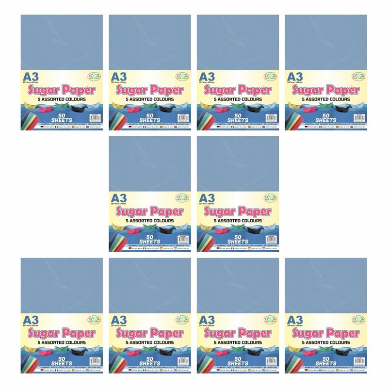 A3 Coloured Sugar Paper (70gsm), Perfect for Children's Art & Craft ...