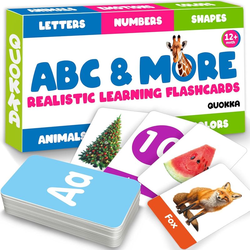 ABC Learning Flash Cards for Toddlers 2-4 Years Old – 60 Realistic ...