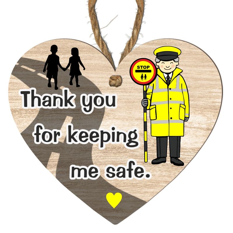 Handmade Wooden Heart Plaque - "Thank You for Keeping Me Safe ...