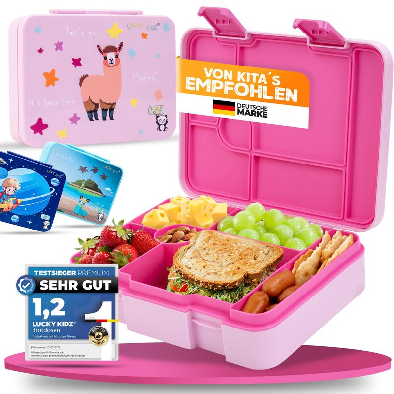 LUCKY KIDZ© Children's Lunch Box with Compartments, Bento Box, Lunch ...