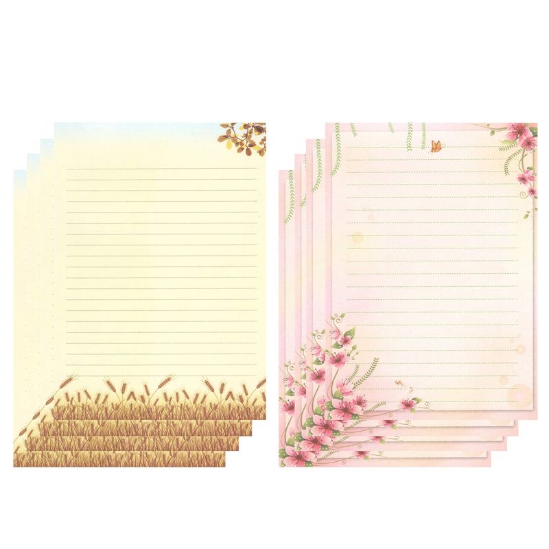 IMagicoo 50 Cute Design Writing Stationery Lined Paper Letter Set, 2 ...