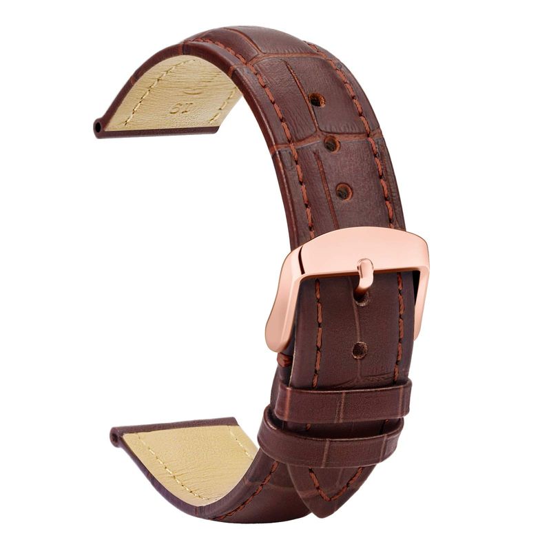 TStrap Leather Watch Straps 19mm - Soft Brown Alligator Embossed Watch ...