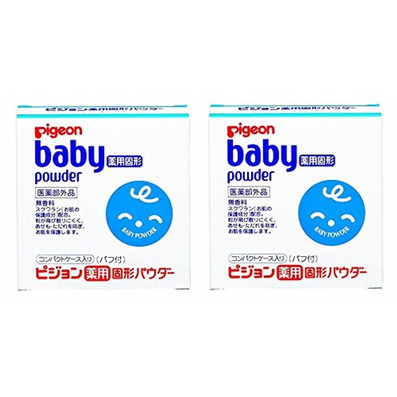 Pigeon Medicated Solid Powder with Puff, 1.6 oz (45 g) x 2 Sets ...