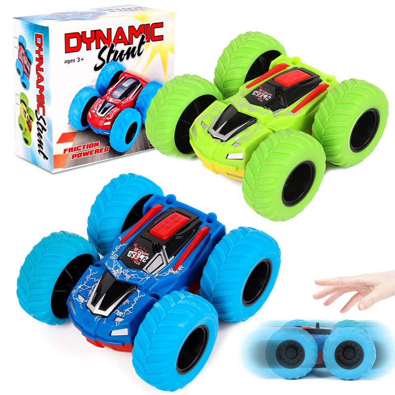 M SANMERSEN Flip Cars - 2 Pack 360° Rotating Stunt Car Toys for 3 4 5 6 ...