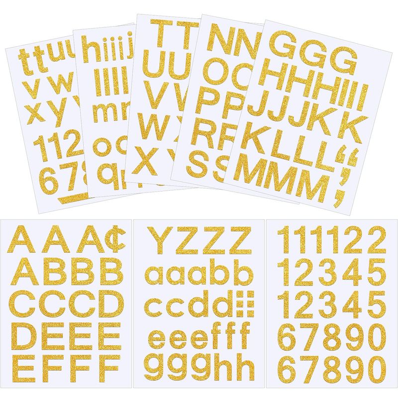 Outus 8 Sheets Vinyl Letter Stickers Self Adhesive Mailbox Alphabet and ...