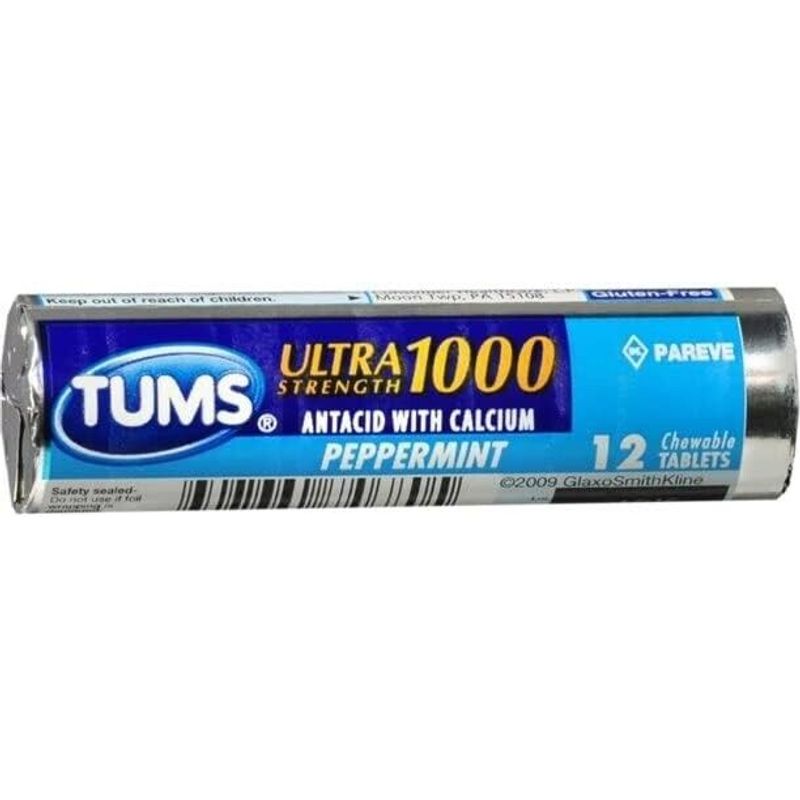 Tums Ultra Strength Peppermint Antacid Chewable Tablets 48 Rolls Free ...