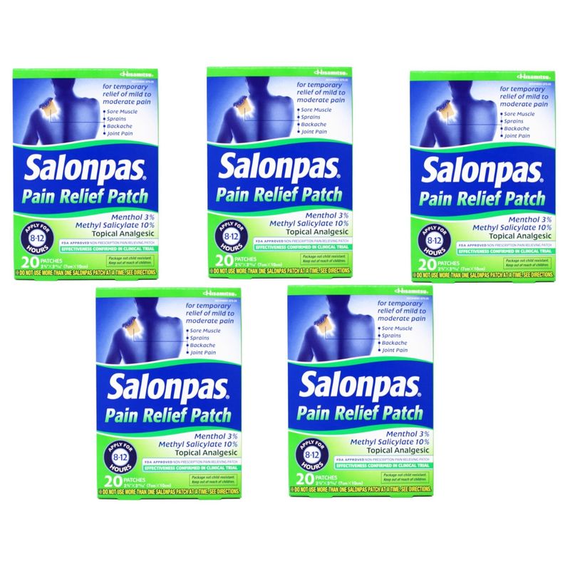Salonpas Pain Relief Patches 100 Count 12 Hr Relief for Back Neck ...