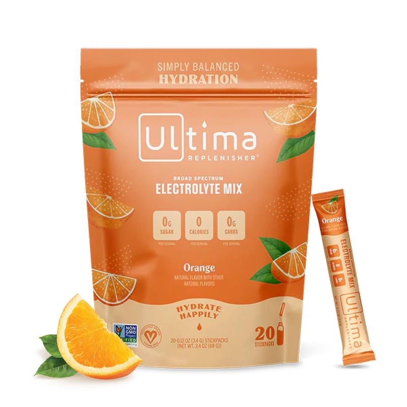 Ultima Replenisher Daily Electrolyte Drink Mix – Orange, 20 Stickpacks ...