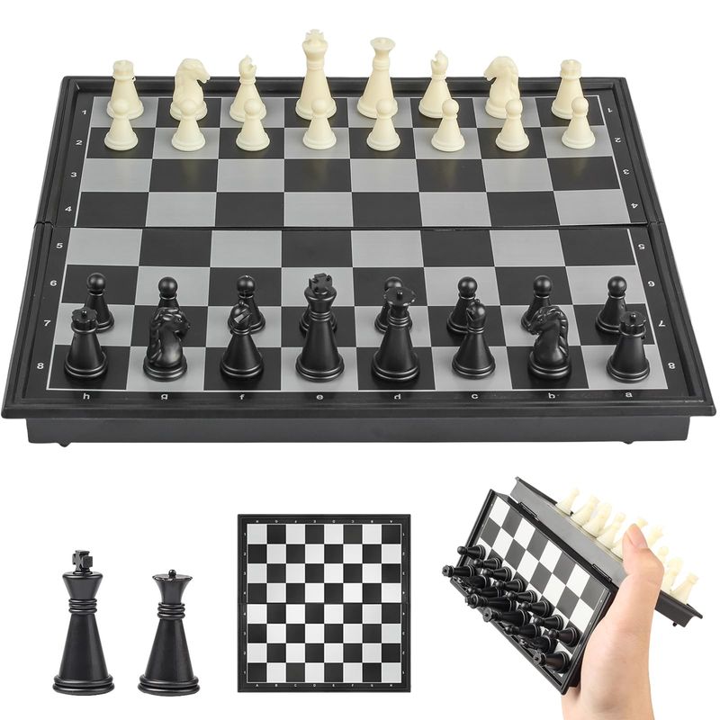 Mini Travel Chess Set Magnetic Vikutu 5.9 Inches Portable Small Folding ...