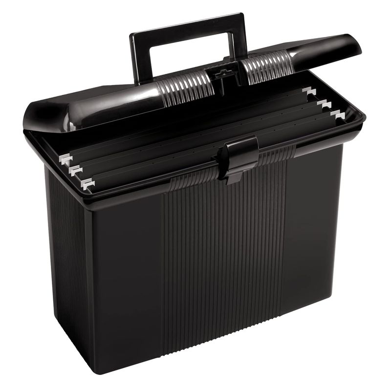Pendaflex Portable File Box with File Rails, Hinged Lid with Double ...