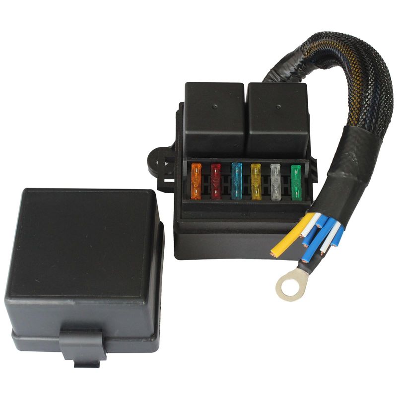 Pre-Wired Fuse Relay Box, 2 4-Pin 80A Relay Slots and 6 ATC/ATO Fuse ...