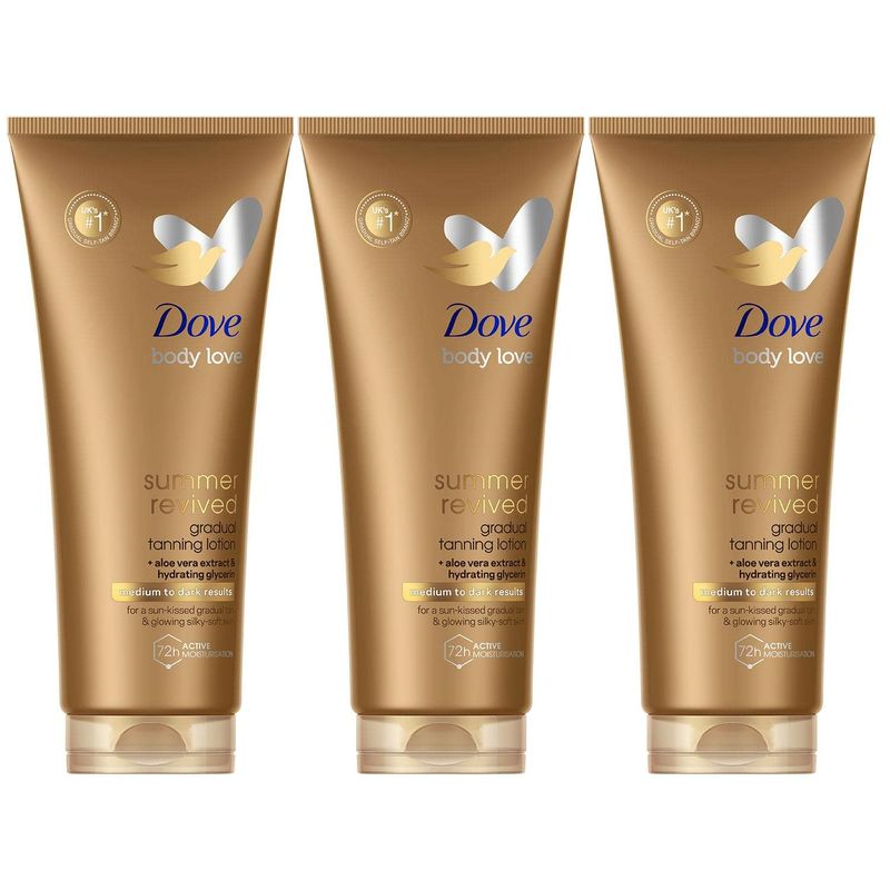 Dove Summer Revived Medium to Dark Gradual Tanning Lotion For a Sun ...