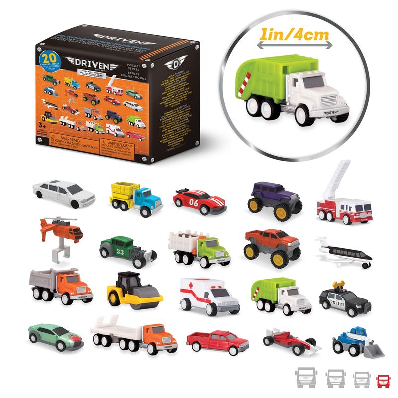 Driven by Battat – Pocket Fleet 2 – 20 Packs Mini Toy Vehicles – Race ...