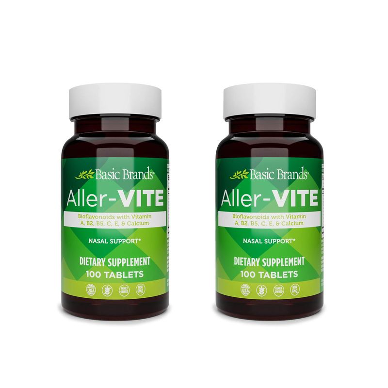 Basic Brands Aller-Vite - Natural Allergy Relief Tablets - Homeopathic ...