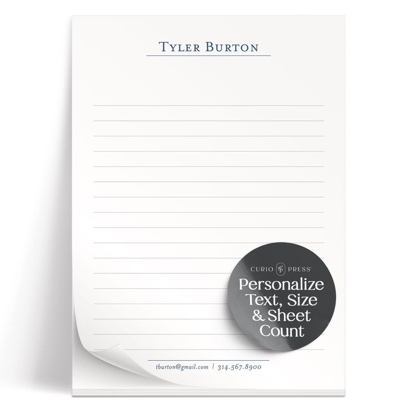Custom Stationery Notepad - Personalized Notepads with Name and Contact ...