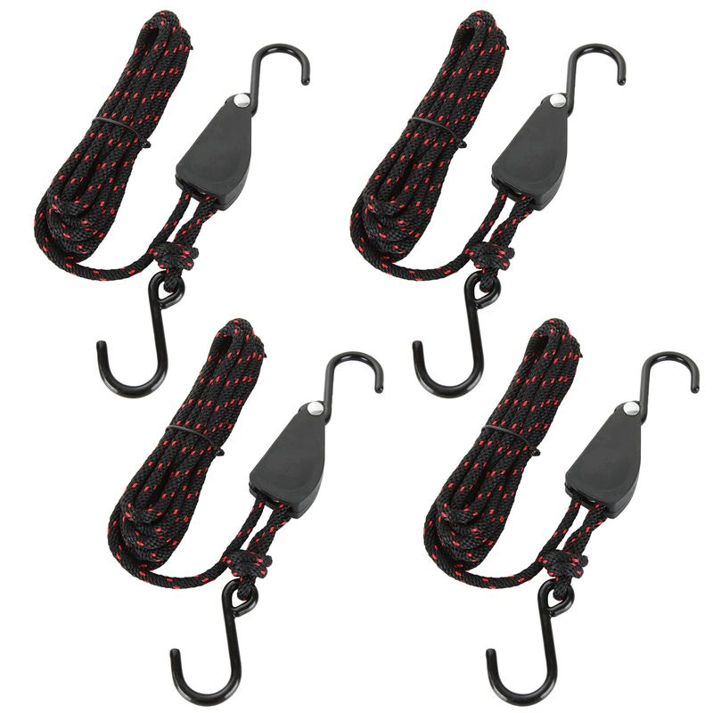 DIRBUY 4 pcs Kayak Rope Tie Downs - 1/4 inch x 12ft Kayak Ratchet Bow ...