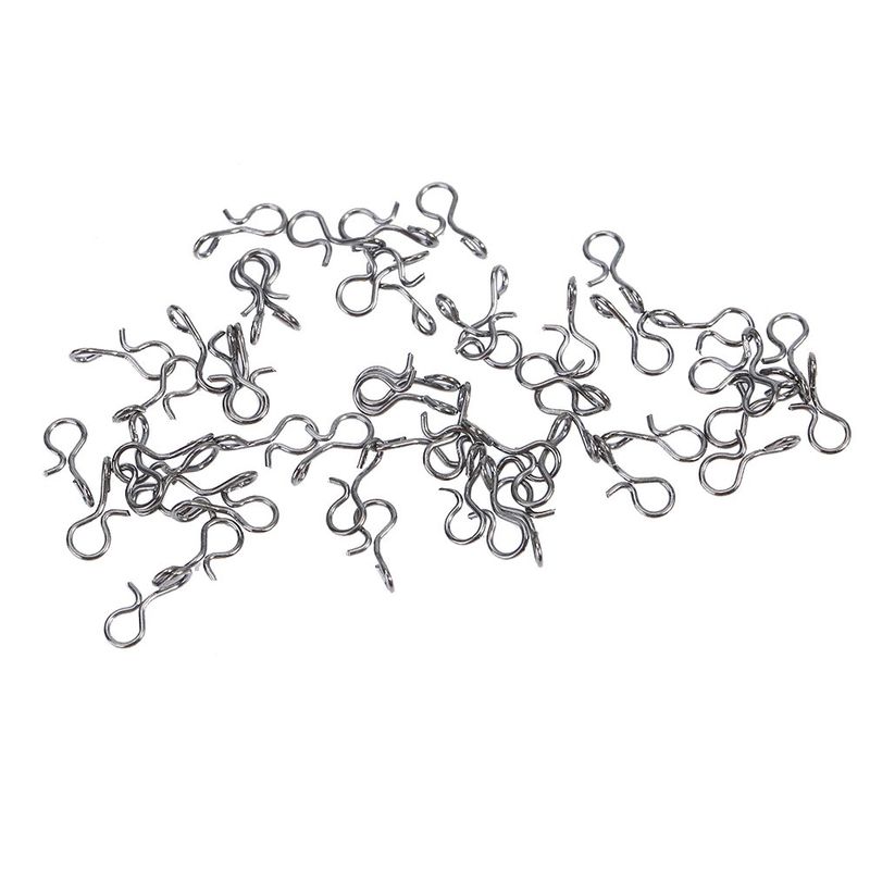 Fishing Snaps, 50 Pieces Black Stainless Steel Fly Hook Lure Snap Quick ...