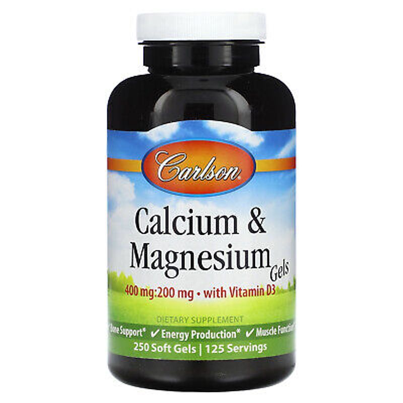 Calcium & Magnesium Gels with Vitamin D3, 250 Soft Gels - Online ...