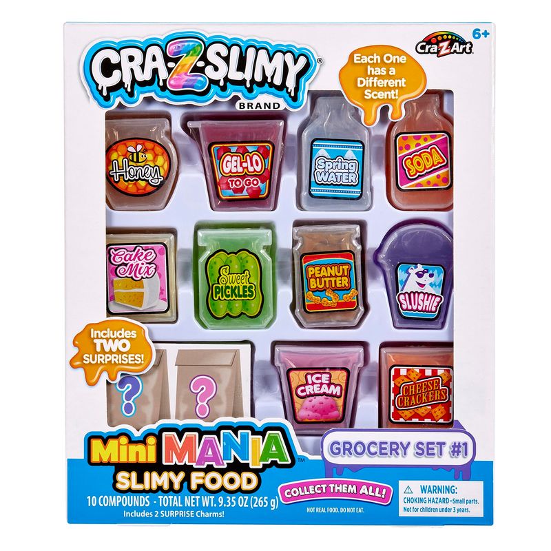CRA-Z-Slimy Mini Mania Grocery Set 1, Premade Slime, Smooth Slime ...
