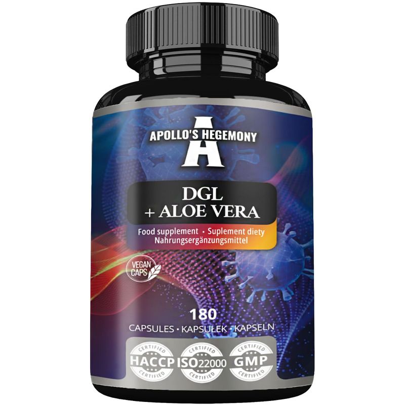DGL + Aloe Vera (Licorice + Aloe Vera Powder) 480 mg - 180 Vegan ...