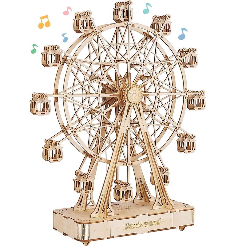 RoWood 3D Puzzle Model Making Ferris Wheel Music Box Made of Wood with ...