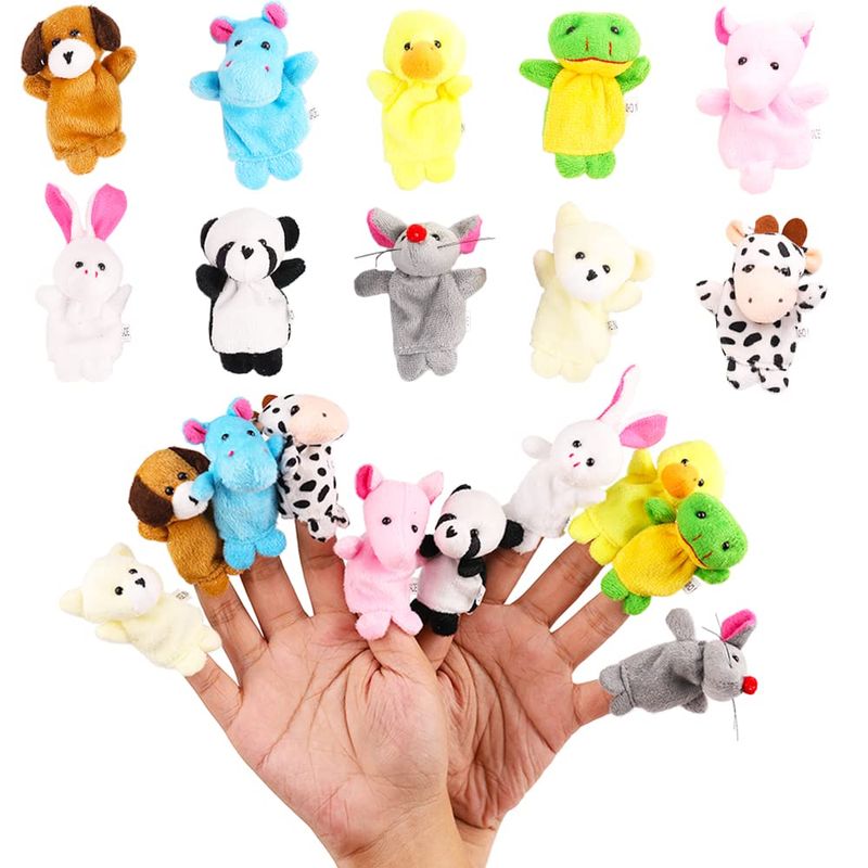 10Pcs Finger Puppets Set - Soft Plush Animals Finger Puppet Toys for ...