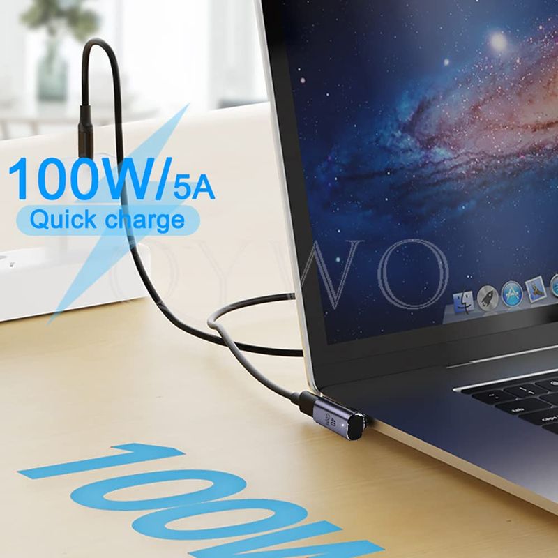 GodSpin USB C Angle Adapter 40Gbps [2 Pack] 90 Degree USB C Type C ...