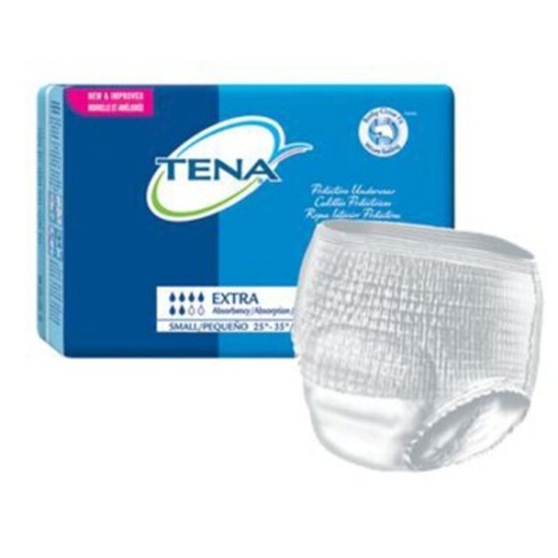 TENA Extra Adult Absorbent Underwear Small 25''-35'' Heavy Absorb -64 ...