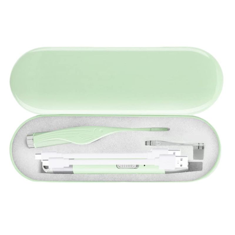 mitas USB充電式 グリーン 光る耳かき LED ライト 付き ピンセット USB 充電式 みみかき 耳かき 照明付き 耳掃除 介護耳かき 耳掻き 便利グッズ 子ども用 子供 電気 介護 ...