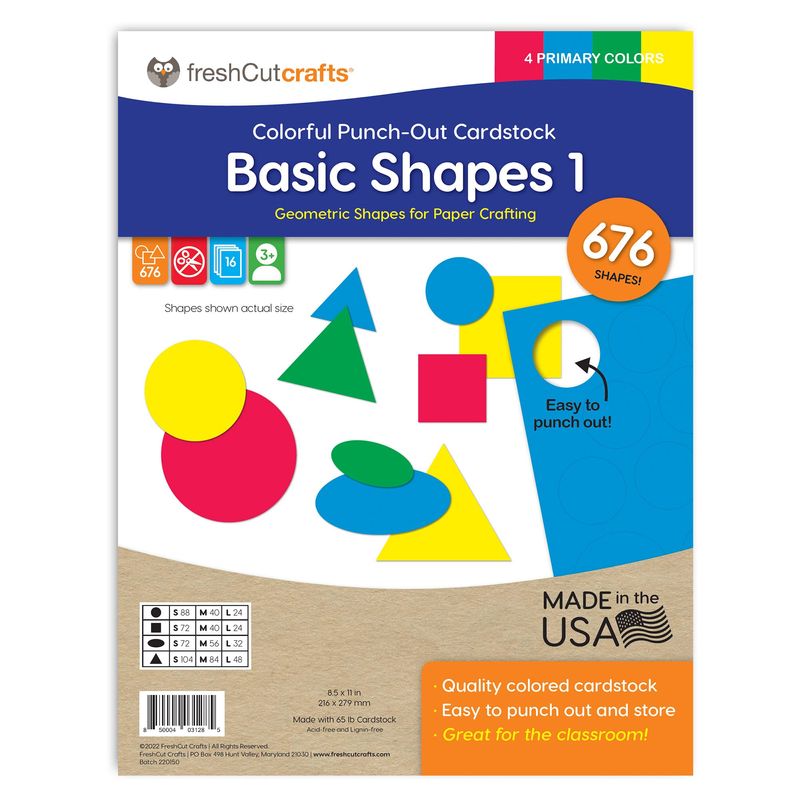 FreshCut Crafts | Basic Shapes Circles, Triangles, Squares, Ovals, US ...