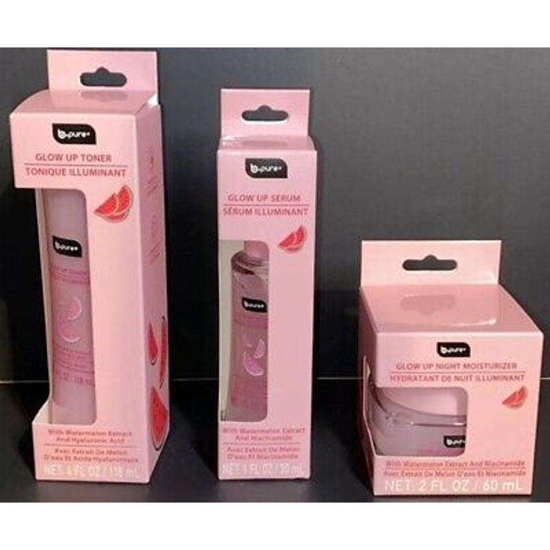 B PURE Glow Up Watermelon Skincare Set (Glow Recipe Dupe)-1 Oz/2 Oz/4 ...