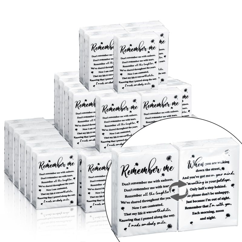 Sinmoe 60 Bulk Memorial Facial Tissues Inspirational Poem Funeral ...