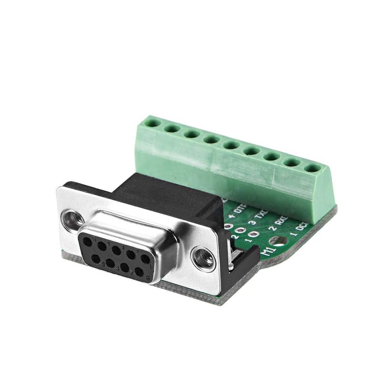 sourcing map D-sub DB9 Breakout Board Connector 9 Pin 2 Row Female RS232 Serial Port Solderless ...
