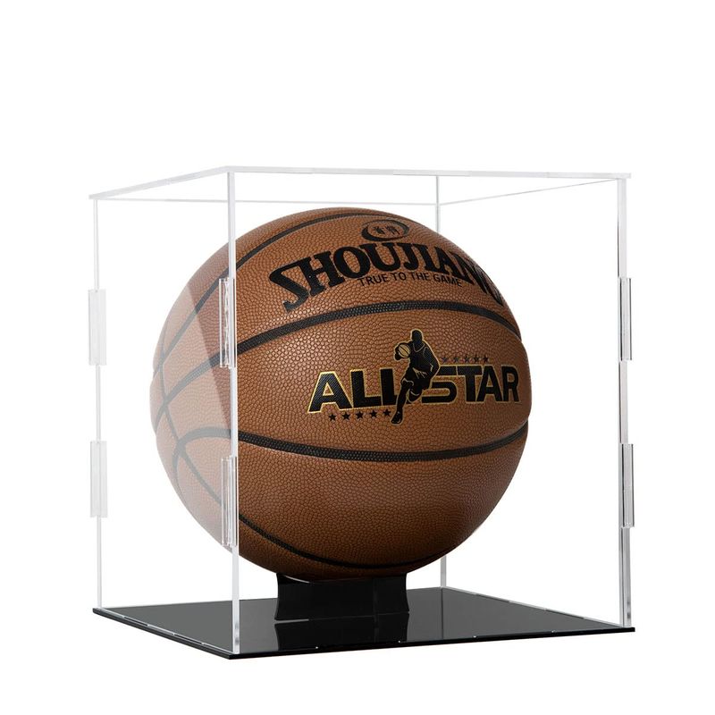 Basketball Display Case Clear Acrylic Glass Cube Assemble Countertop ...