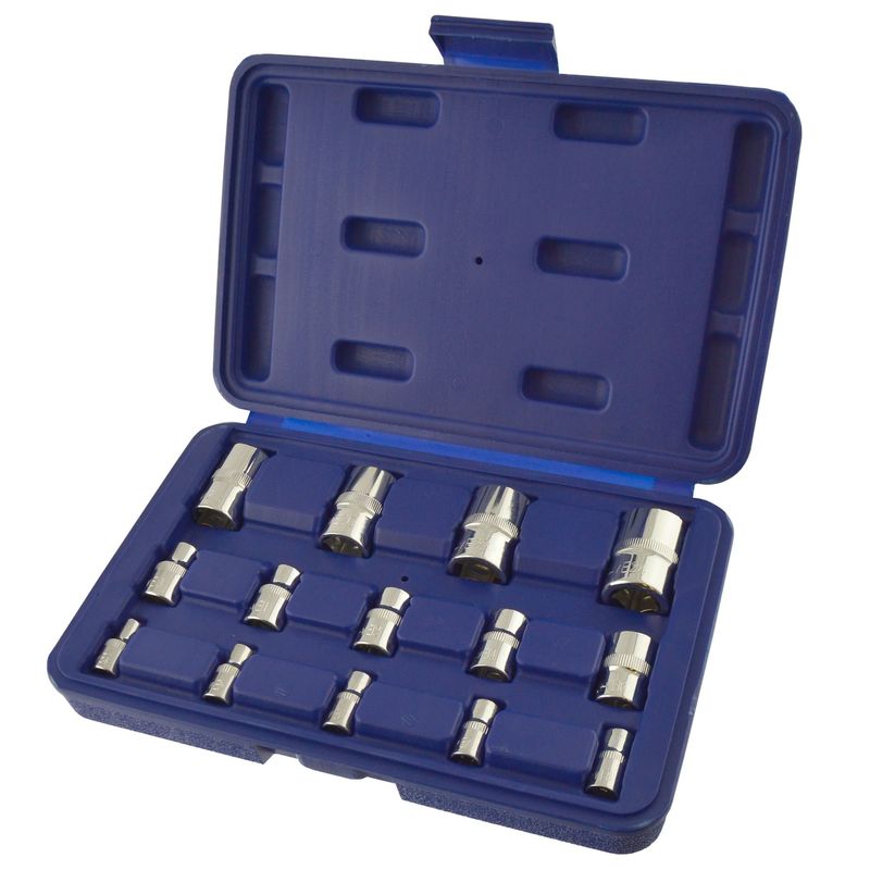 Female Torx Star E Sockets Shallow E4 - E24 Mixed Drive 14pc Kit ...
