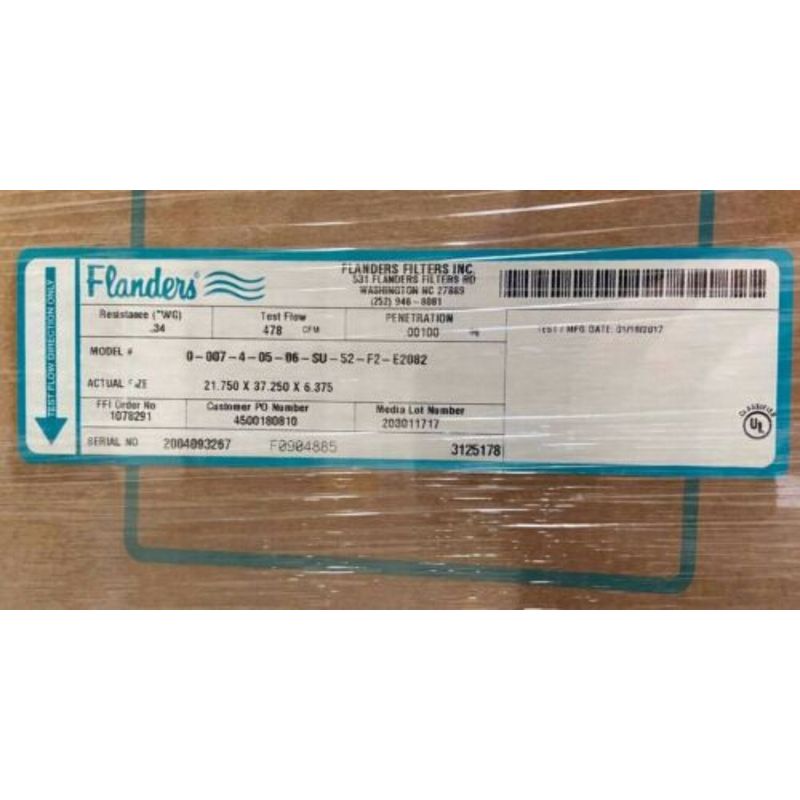 Flanders Scan Tested Alpha Cell HEPA Filters, Clean Room 21.75" x 37.25 ...