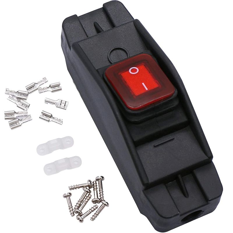 Taiss/Waterproof Inline Cord Switch 12V DC 16A ON-Off Red Light Rocker ...