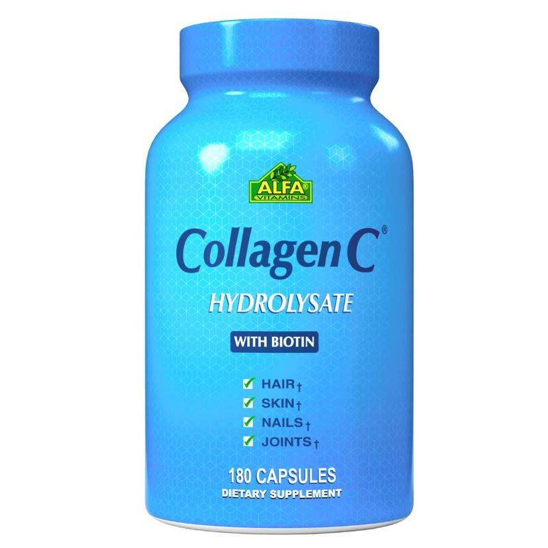 CollagenC - Collagen Hydrolysate Capsules with Biotin By Alfa Vitamins ...