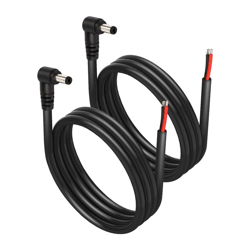 SinLoon 2 Pack DC5521 Power Pigtails Cable, 12V 90 Degree DC 5.5mm x 2 ...