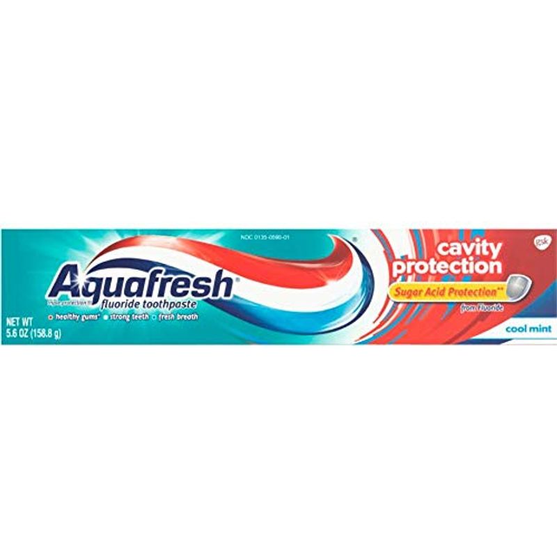 Aquafresh Cavity Protection Fluoride Toothpaste, Cool Mint, 5.6 ounce ...