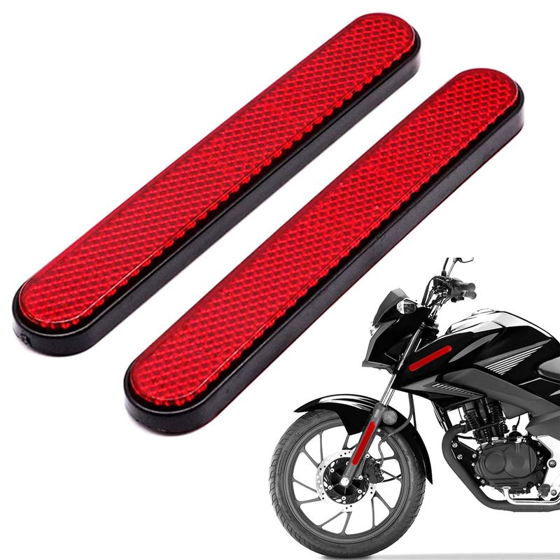PAVIKE Reflector Motorcycle Red Set of 2 Reflectors Bike Universal ...
