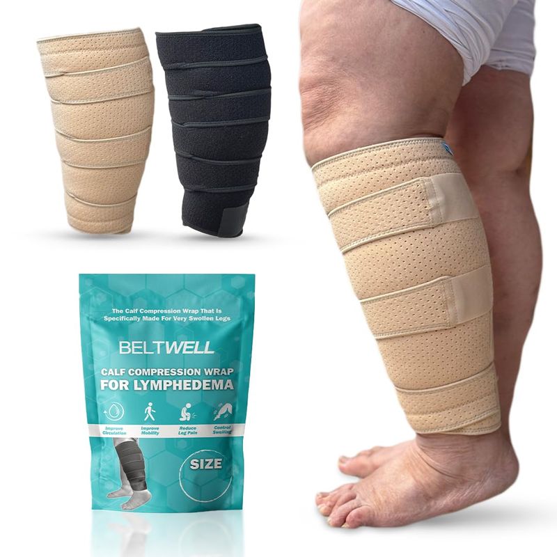 Beltwell® Adjustable Lymphedema Calf Compression Wrap for Swelling ...