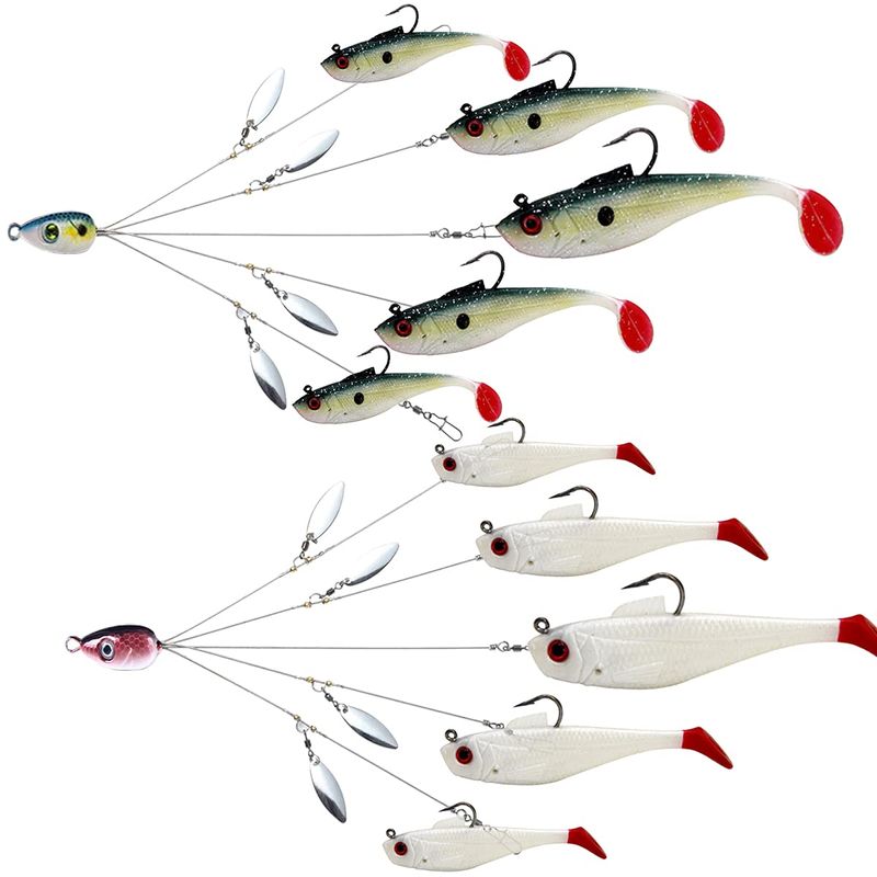 Alabama Boat Trolling Rigs for Bass Crappie Striper, 5 Aarms A-Rig ...