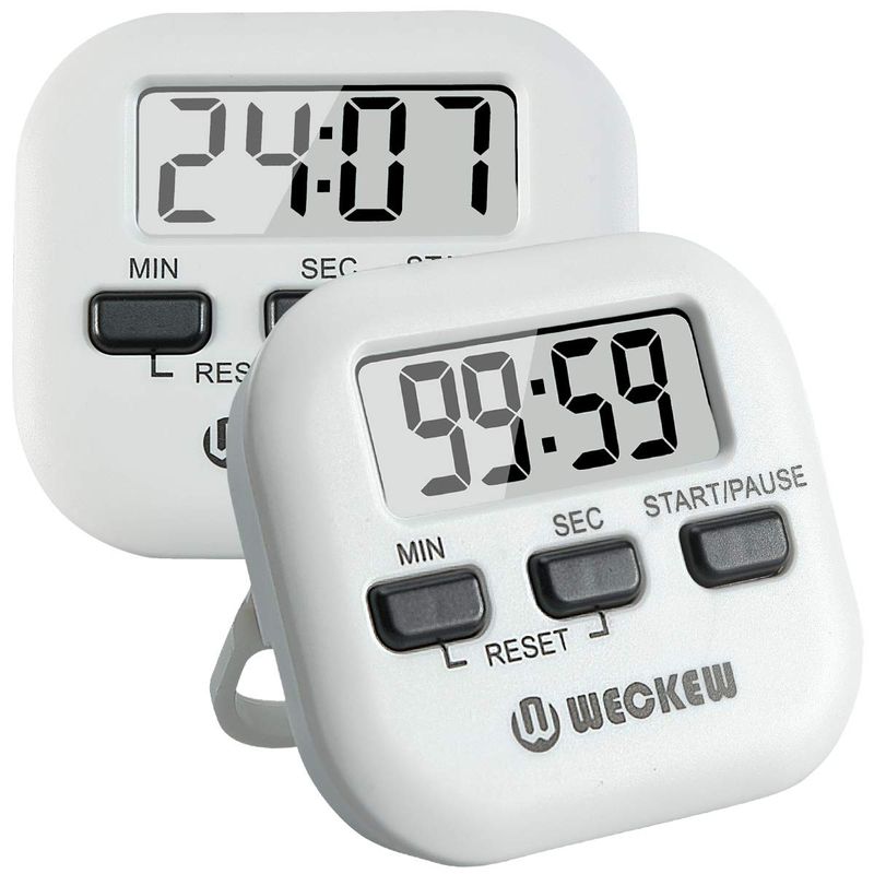 Kitchen Timer, WECKEW 2 Pack Digital Kitchen Timer Magnetic Countdown ...