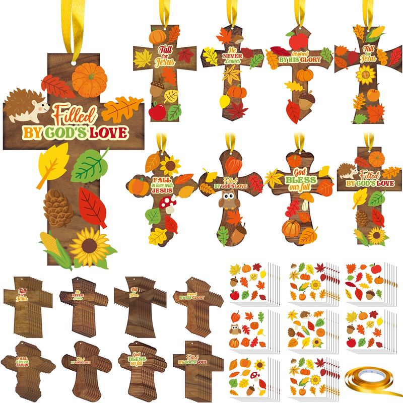 Watersay 48 Set Fall Christian Craft Kit Make Your Own Fall Religious ...