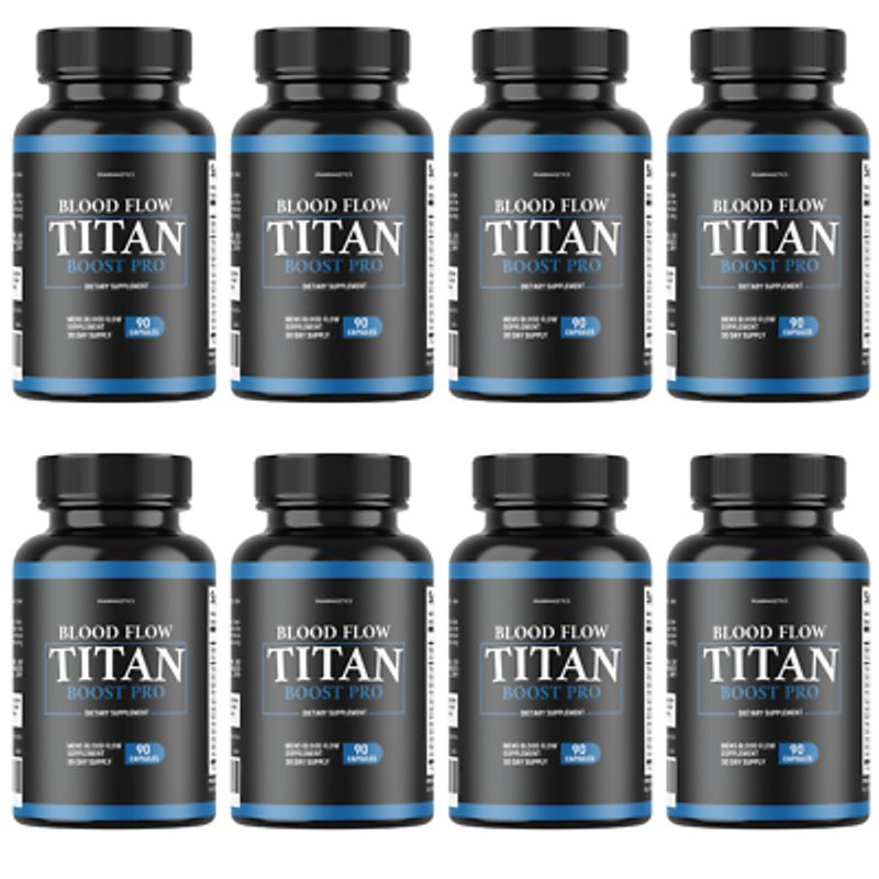 Blood Flow Titan Boost Pro Mens Blood Flow Supplement - 8 Bottles ...