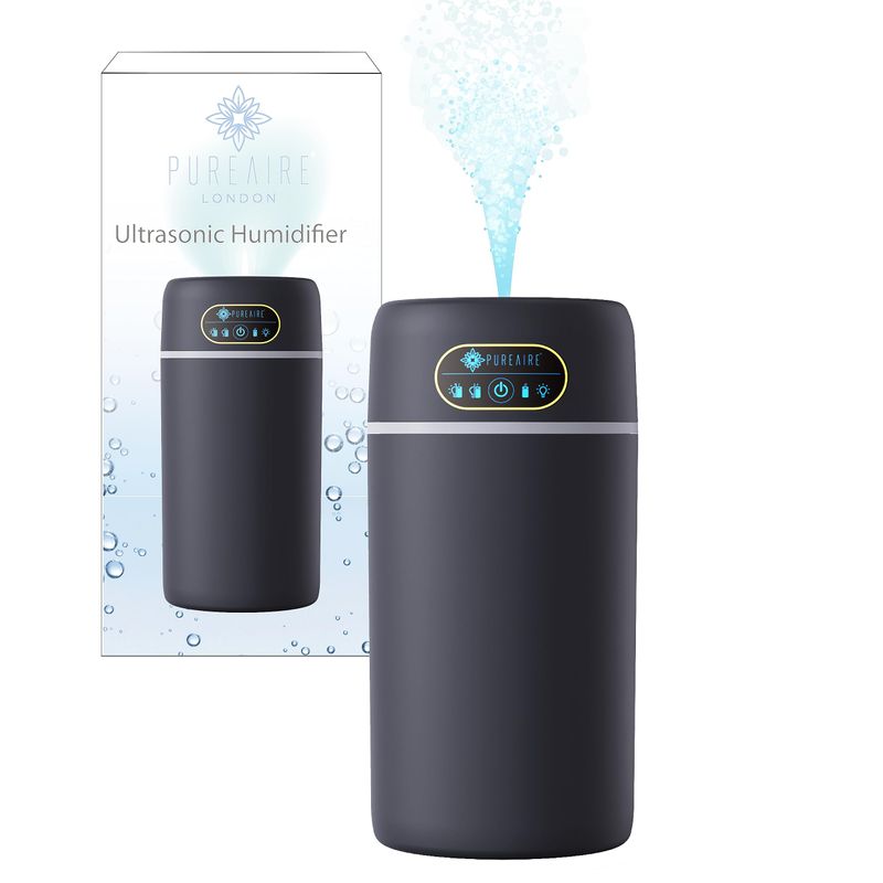 PureAire Cool Mist Humidifier for Bedroom & Home Office, Colour LED Ultrasonic Air Diffuser with ...