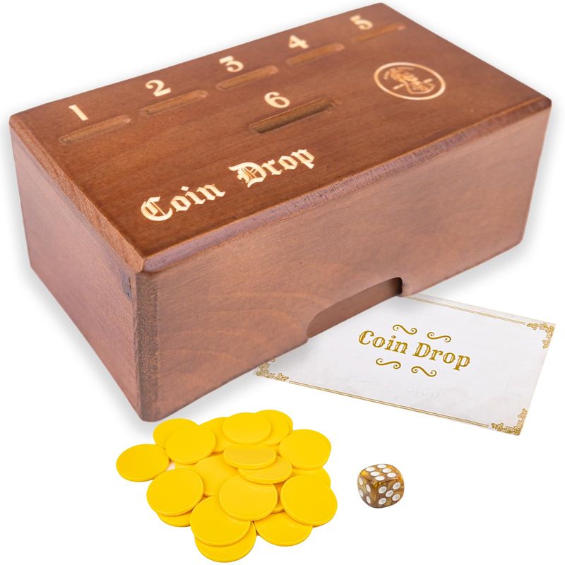 Wooden Coin Drop Game,Penny Game,Penny Coin Game,Contains 50 Coins,Game ...