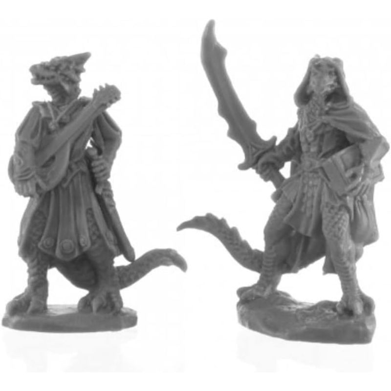 Dragonfolk Bard and Thief Miniature 25mm Heroic Scale Figure Bones ...