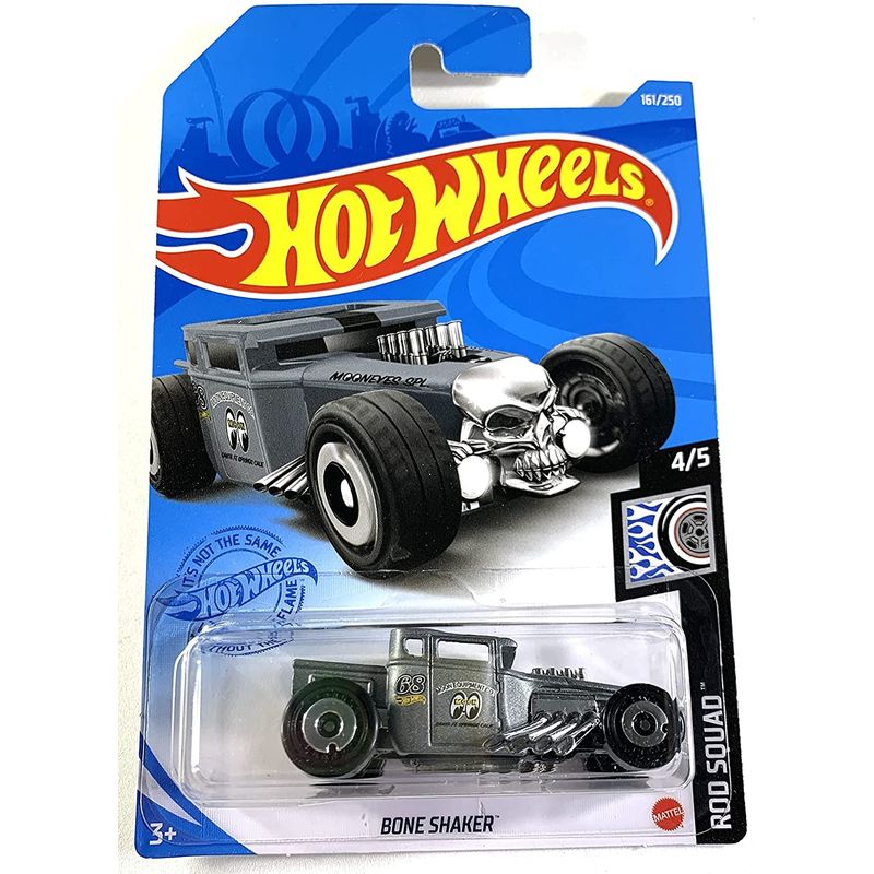 Hot Wheels 2021, Bone Shaker Moon Eyes Gray, Rod Squad 4/5, 161/250 ...